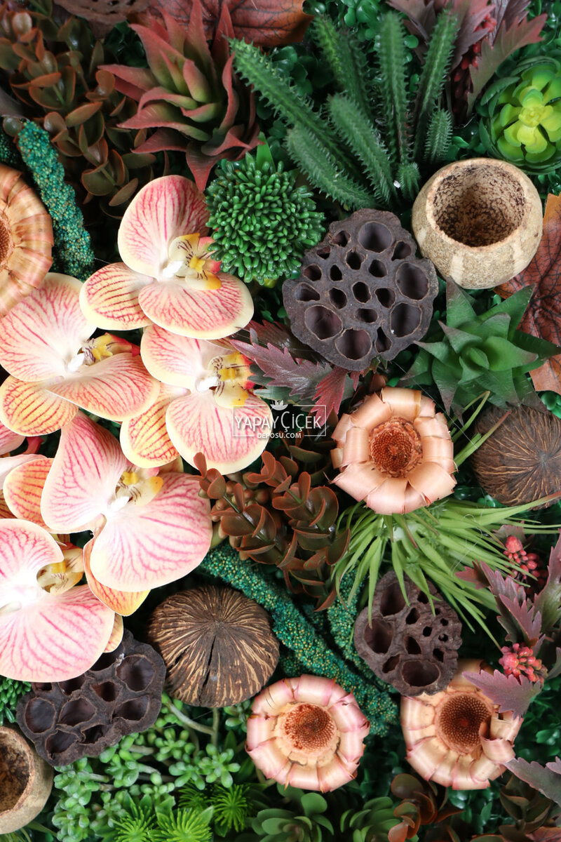 Yapay Dikey Bitki Hazır Duvar Paneli 55 cm x 55 cm Model 1 Duvar ...