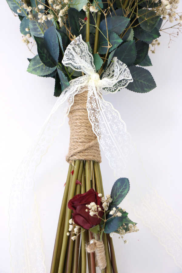 Bordo Zarif Gonca Gül Karnavalı 2li Set Tüm Gelin Buketleri Yapay Çiçek ...